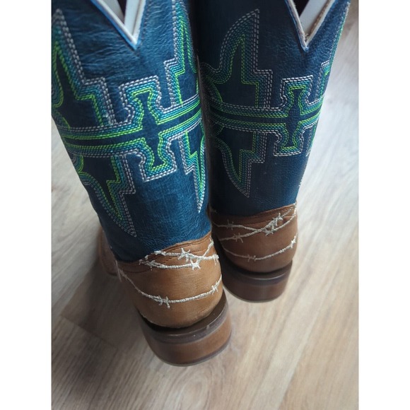 Tin Haul | Shoes | Tin Haul Deja Moo Barbed Wire Bluebrown Leather ...